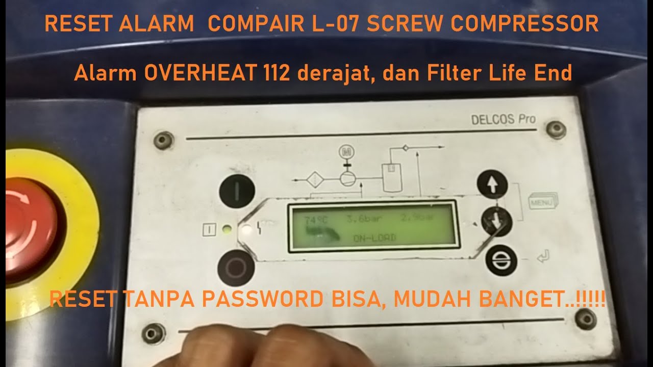 SERVICE SCREW COMPRESSOR COMPAIR L-07 ALARM OVERHEAT - YouTube