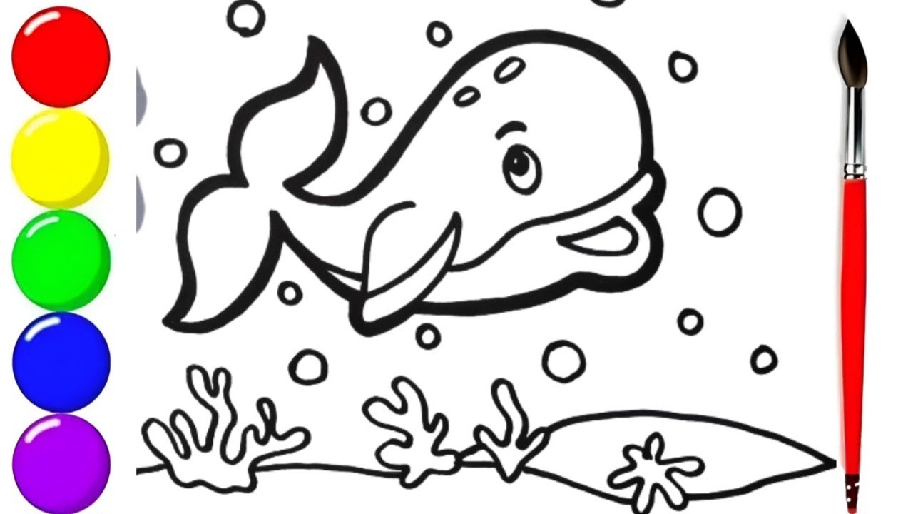 how to draw a whale | kids drawing | whale drawing | step by step ...