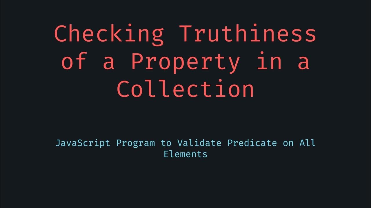 Truthy Predicate Check on Collection - YouTube