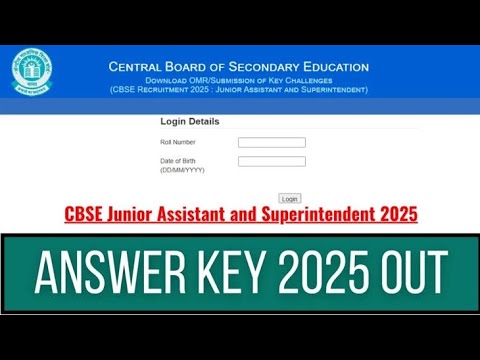 CBSE Jr Assistant & Superintendent Official Answer Key 2025 | Download OMR sheet @naviclasses ...