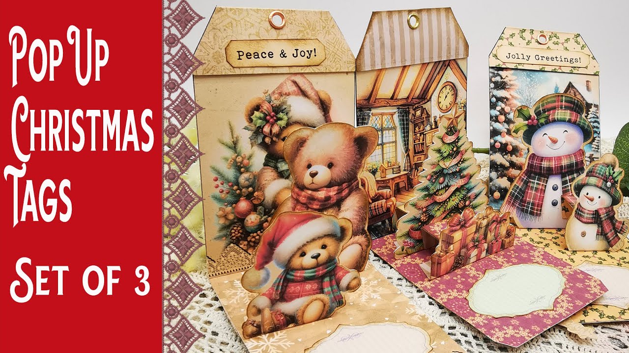 Pop Up Christmas Tag Trio Tutorial - YouTube