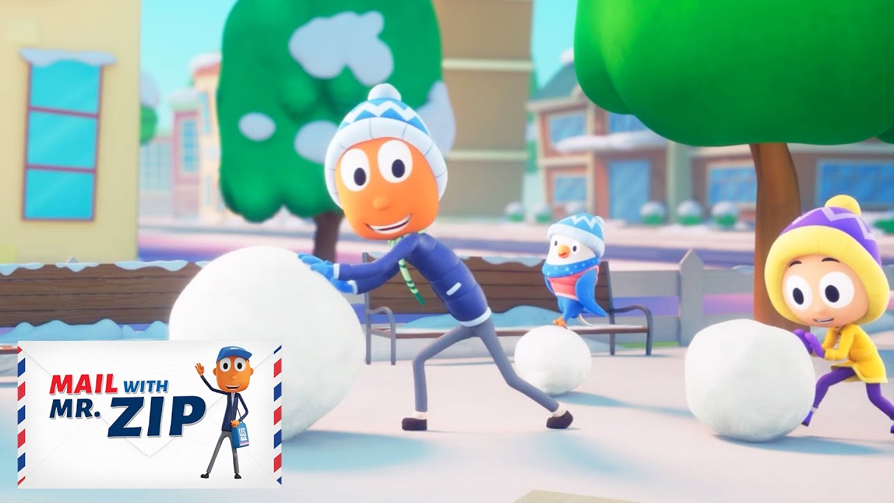 Snowman Making Song! ⛄️ | @MailWithMrZIP Cute Mailman Cartoons for Kids ...