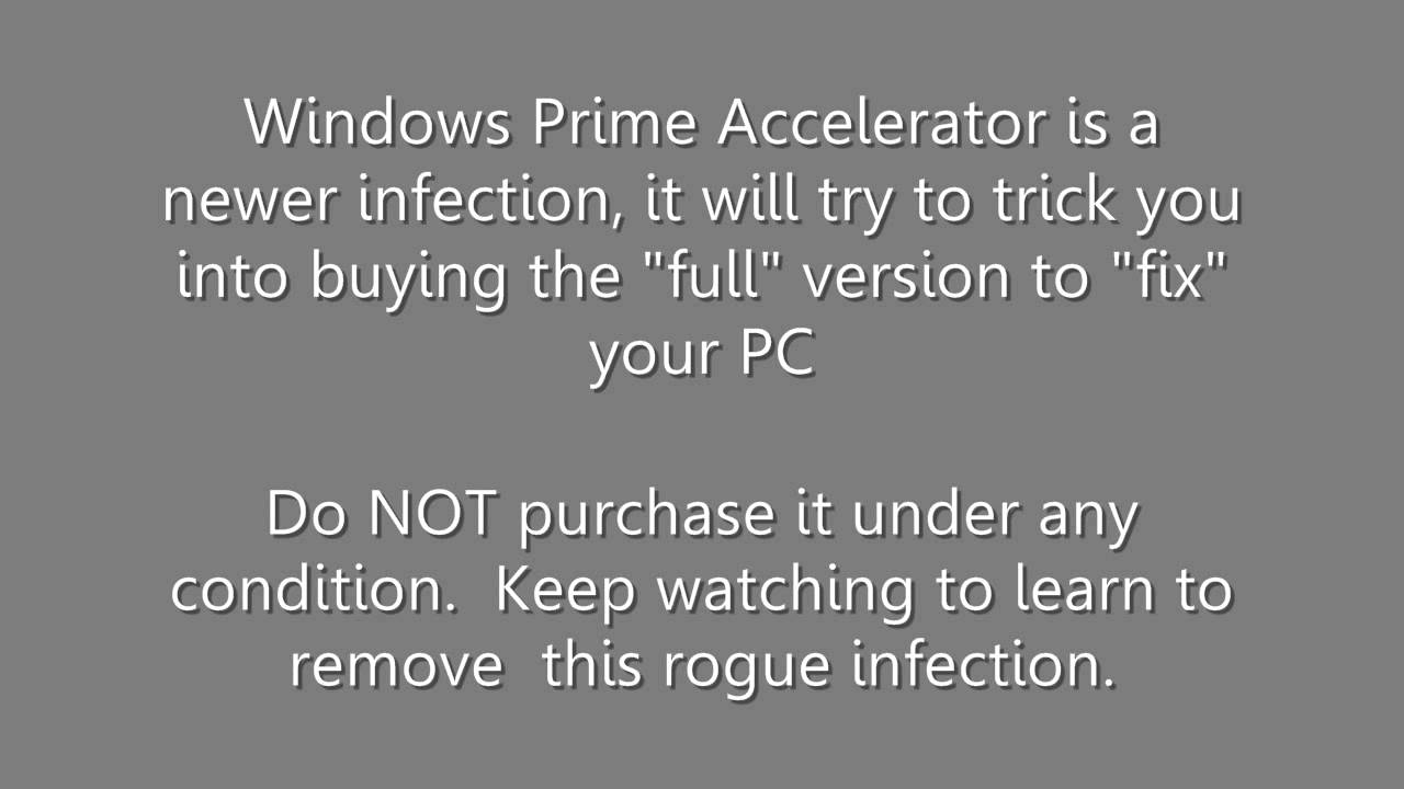 Remove Windows Prime Accelerator (Removal Guide) - YouTube