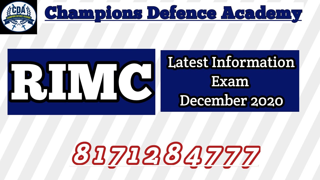 RIMC | Latest Update | 2020 Exam Latest Information - YouTube