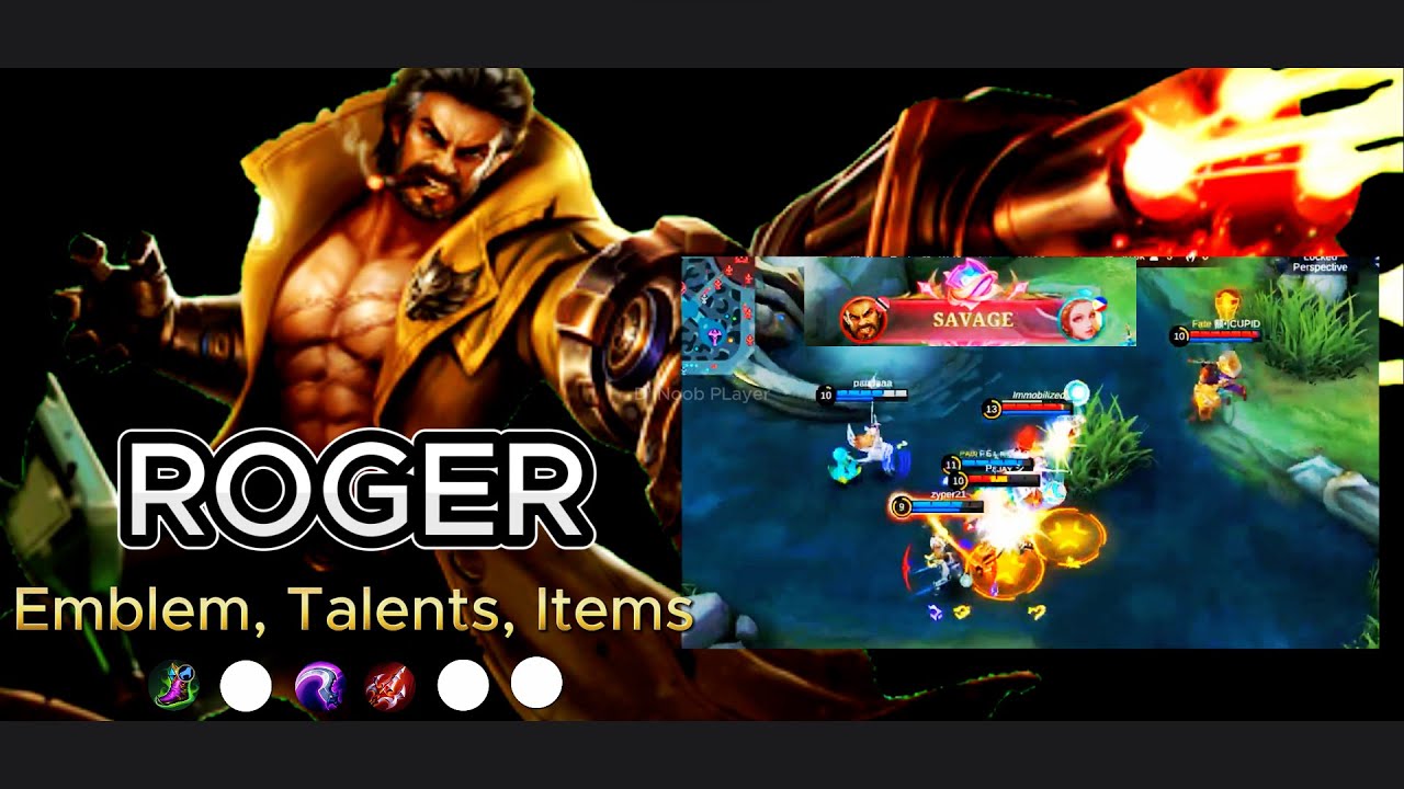 Savage Play! Roger Emblem, Talents, Item Build 2023 - YouTube