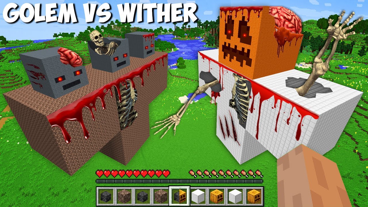 You can SPAWN SCARY DEAD GOLEM vs SCARY DEAD WITHER in Minecraft ...