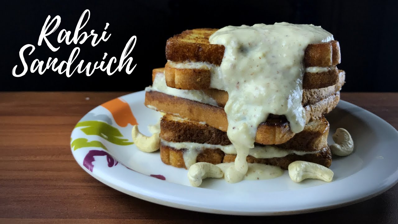 How to make Badam Rabri Sandwich | Bread Toast with Dry fruits Rabdi ...