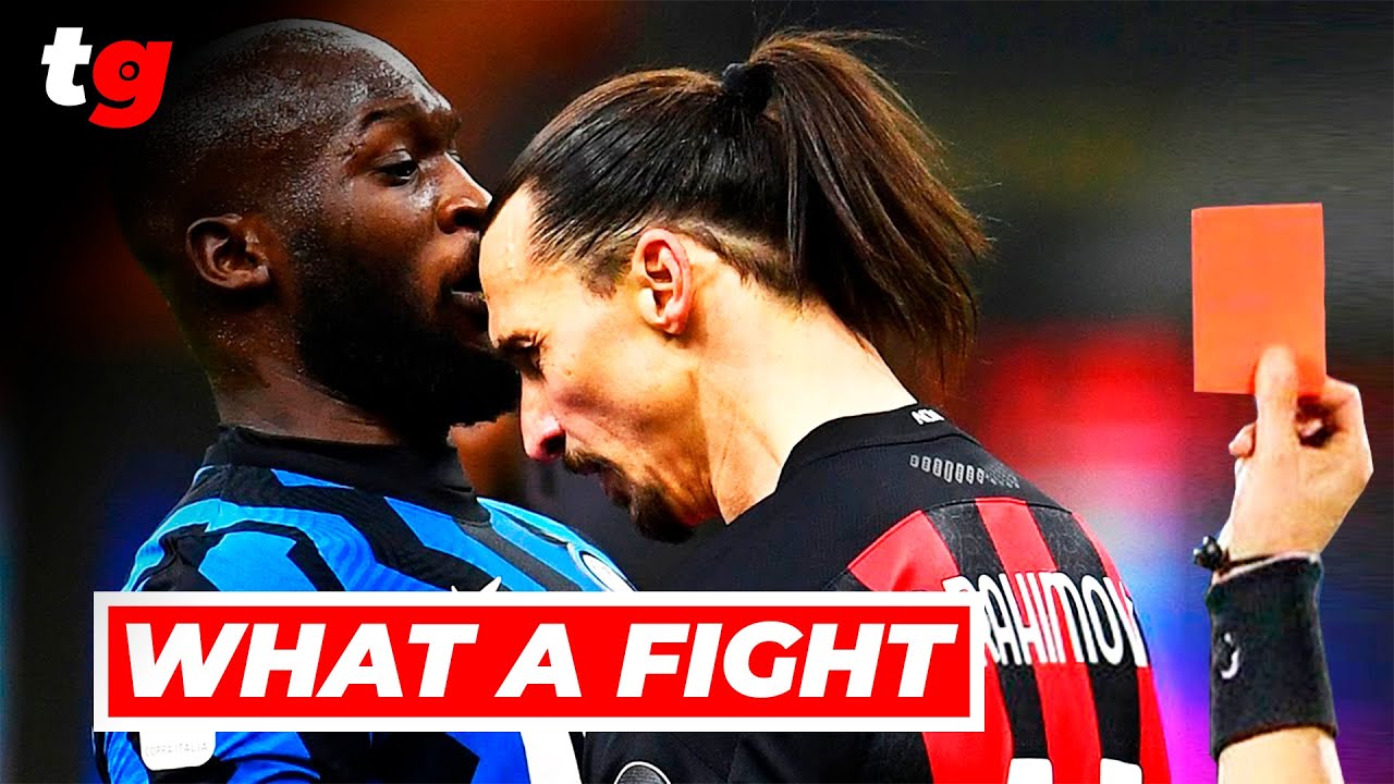 Zlatan Ibrahimovic vs Inter!Fight with Lukaku, Red card - YouTube