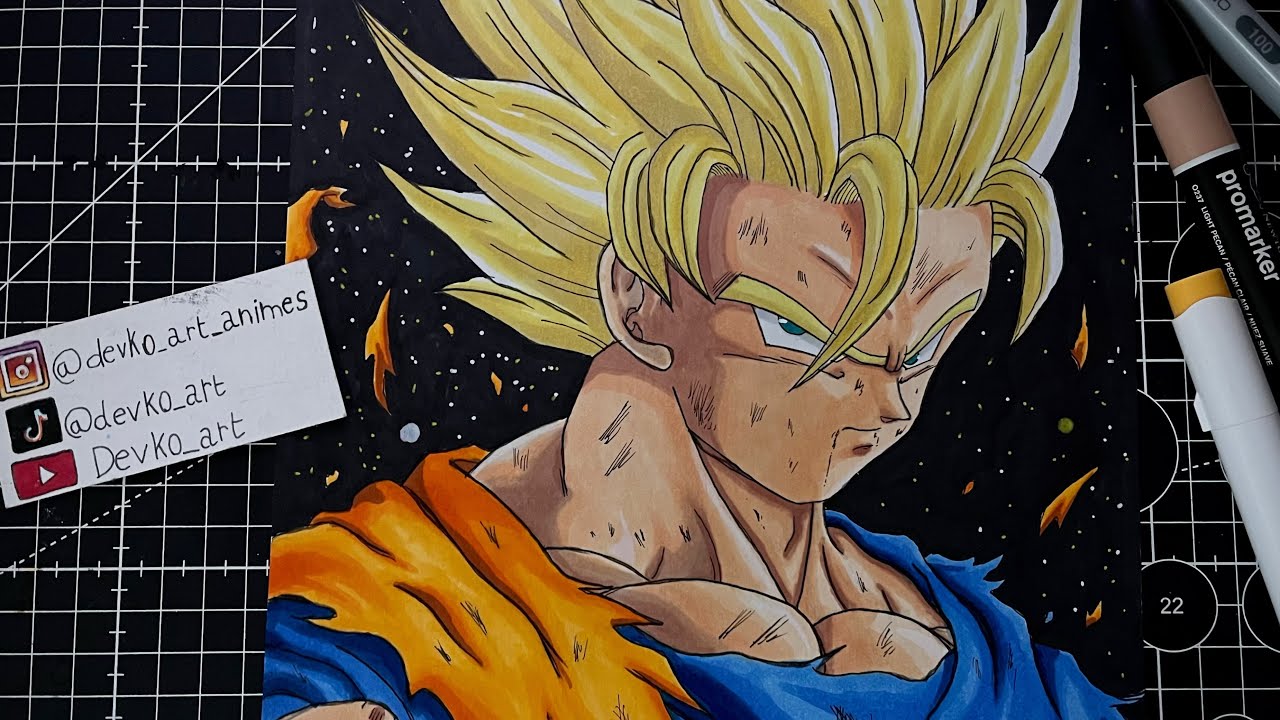 Drawing Goku Super Saiyan 2(ssj2) | DRAGON BALL Z - YouTube
