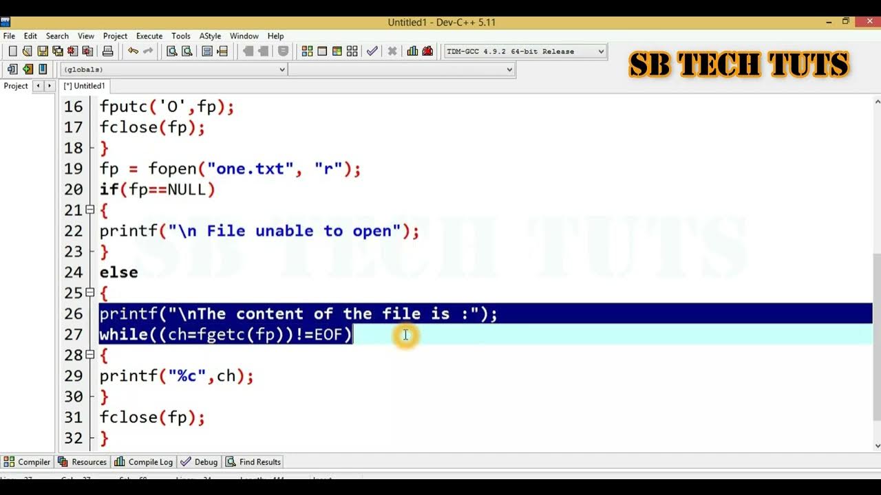 Files In C Language Practical Fopen Fgetc Fputc Fclose Files C Programming Telugu Youtube