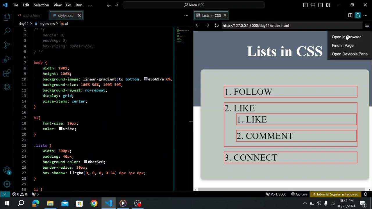 🎯 𝐃𝐚𝐲 𝟏𝟏 𝐨𝐟 𝐂𝐒𝐒 𝐌𝐚𝐬𝐭𝐞𝐫𝐲 - 𝐌𝐚𝐬𝐭𝐞𝐫𝐢𝐧𝐠 𝐋𝐢𝐬𝐭𝐬 𝐢𝐧 𝐂𝐒𝐒! 📋 - YouTube