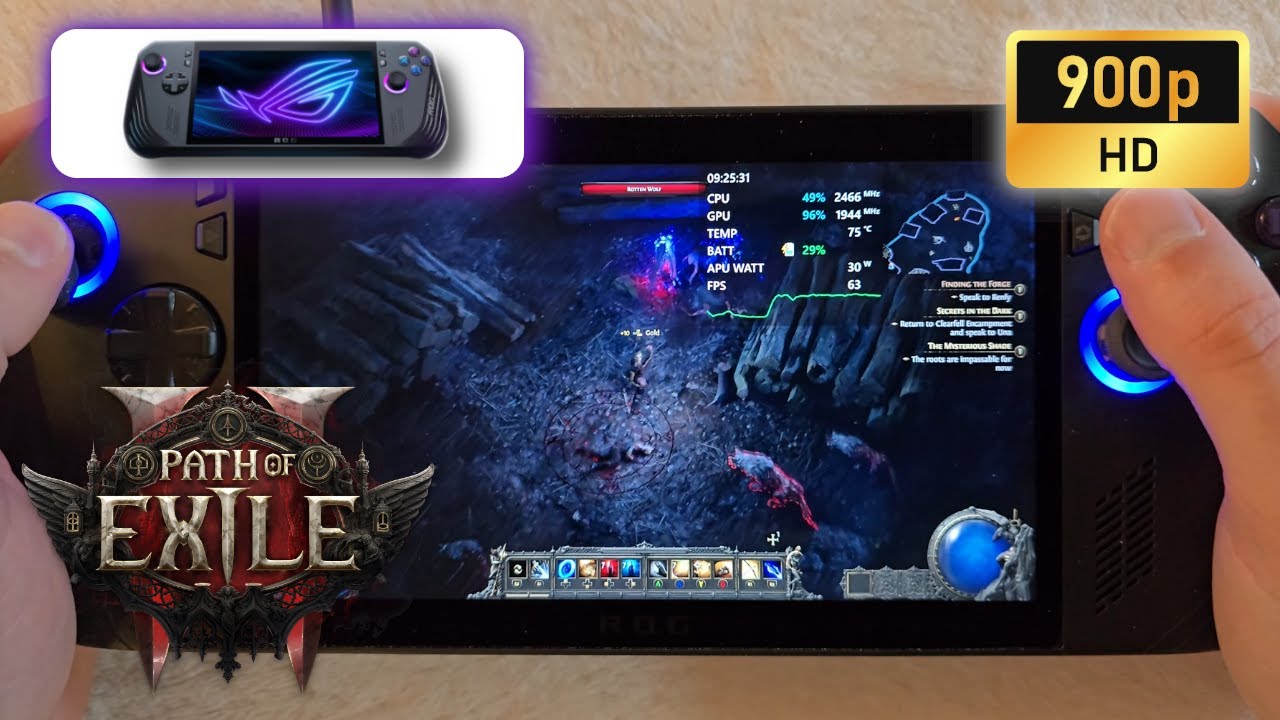 ASUS ROG Ally X | Path of Exile 2 | 900p | High settings - YouTube