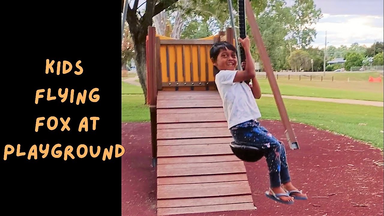 Riding on Kids Flying Fox at Outdoor Playground | Fun time with Vivaan ...