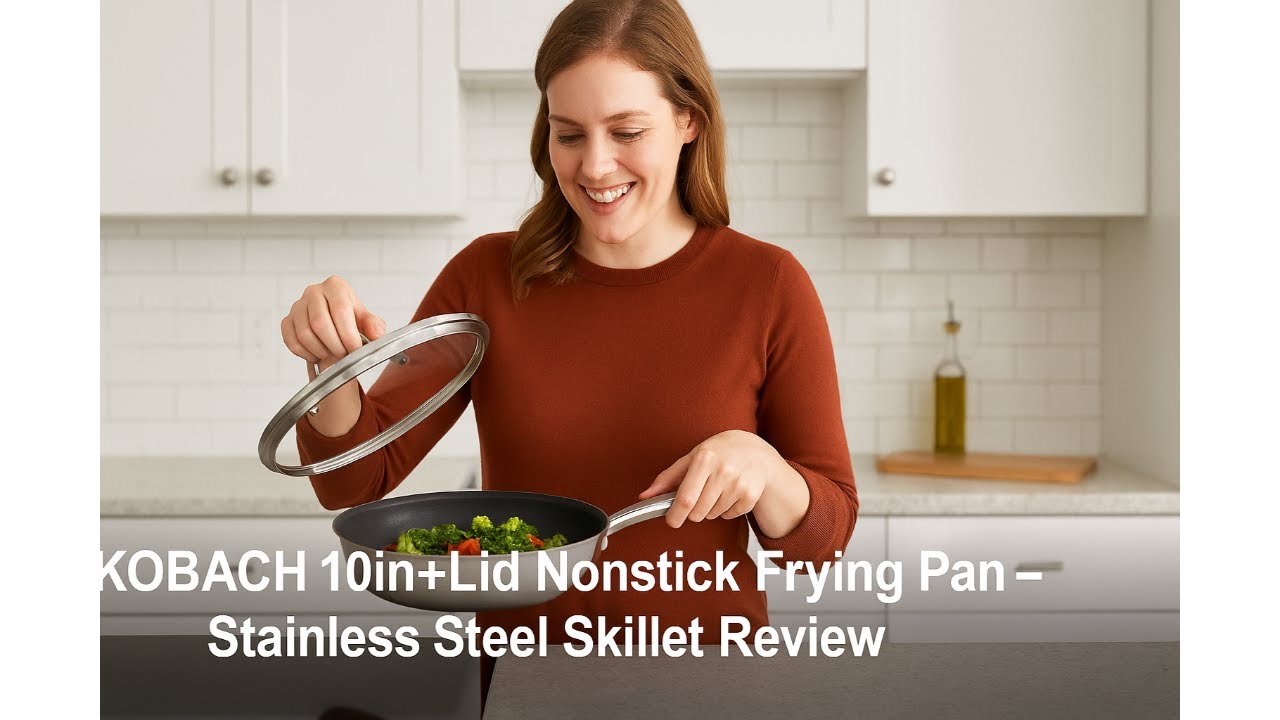 🍳 KOBACH 10in+Lid Nonstick Frying Pan - Stainless Steel Skillet Review ...