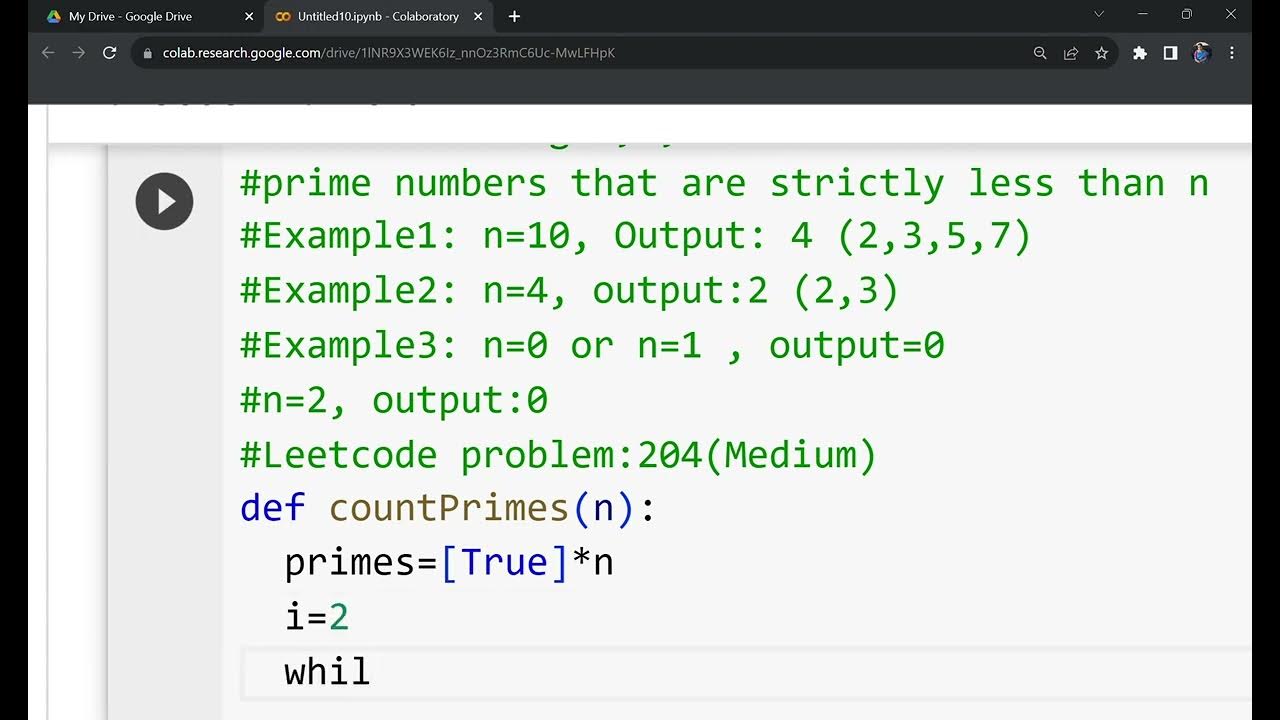 Count Primes lesser than n - YouTube