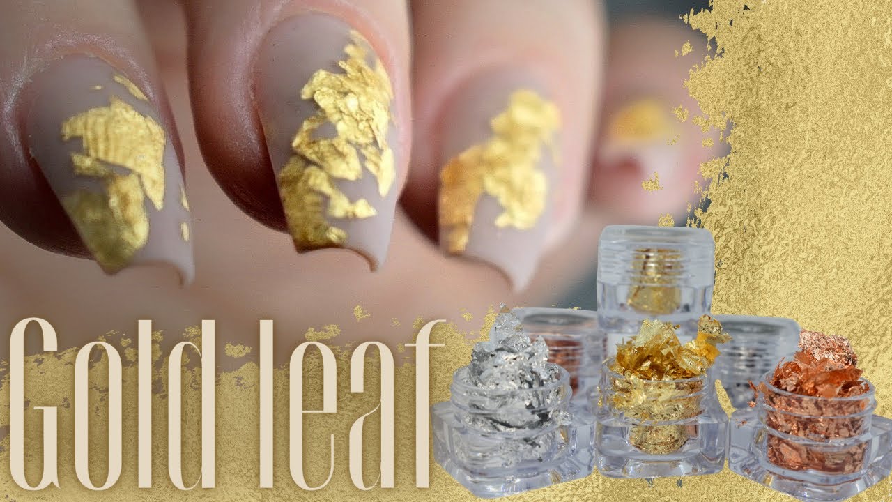 ⭐️Gold leaf encapsulated in acrylic nails⭐️ - YouTube