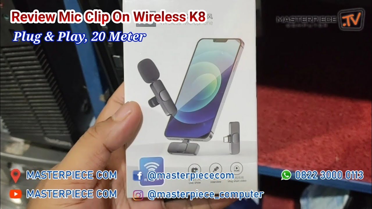 Review Mic Youtuber. Mic Vlogger. Mic Clip On Wireless K8. Support HP ...