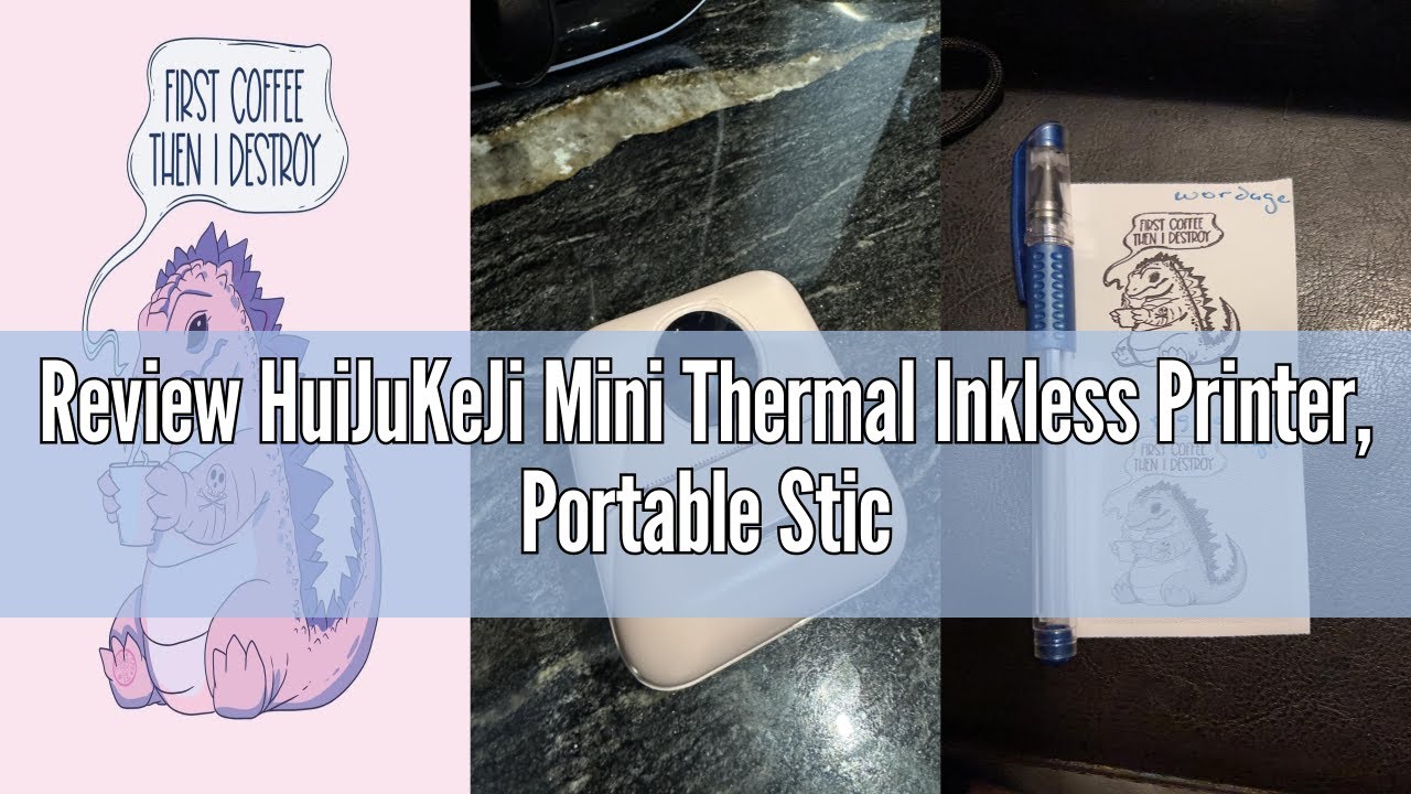 Review HuiJuKeJi Mini Thermal Inkless Printer, Portable Sticker Printer ...