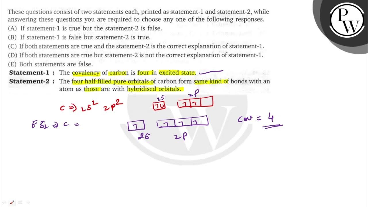These questions consist of two statements each, printed as statemen... - YouTube
