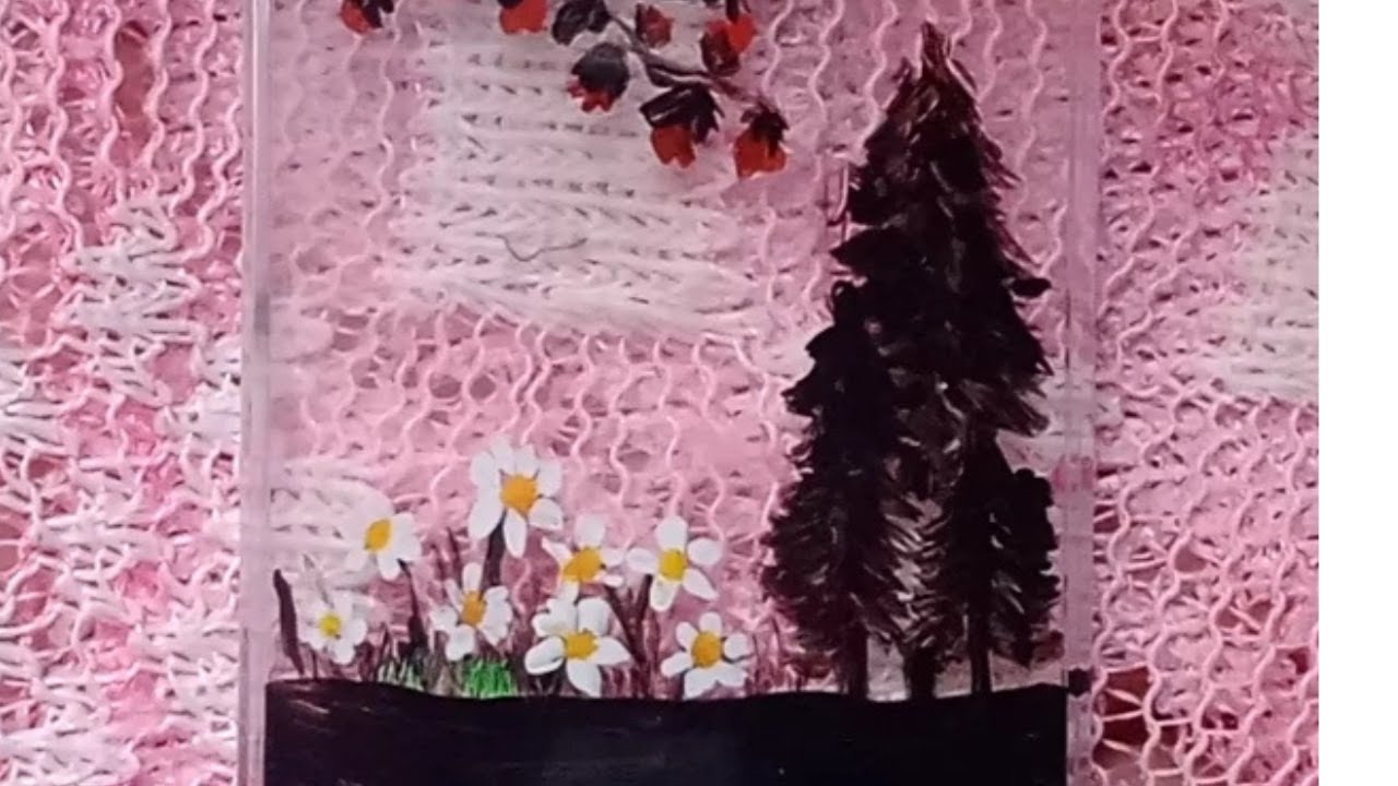 How to make a scenario of nature in glass by using acrylic paint. - YouTube