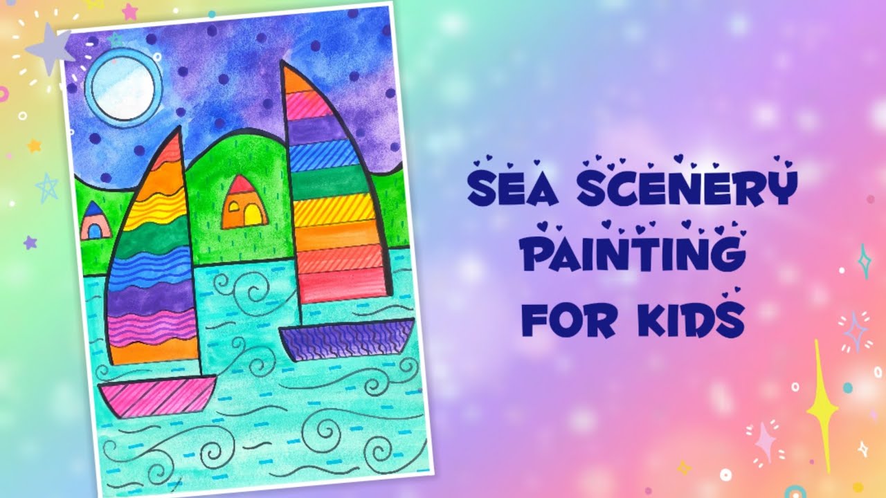 Sea/Ocean Scenery Step by Step Drawing - Art Session @Acharya Creatives ...
