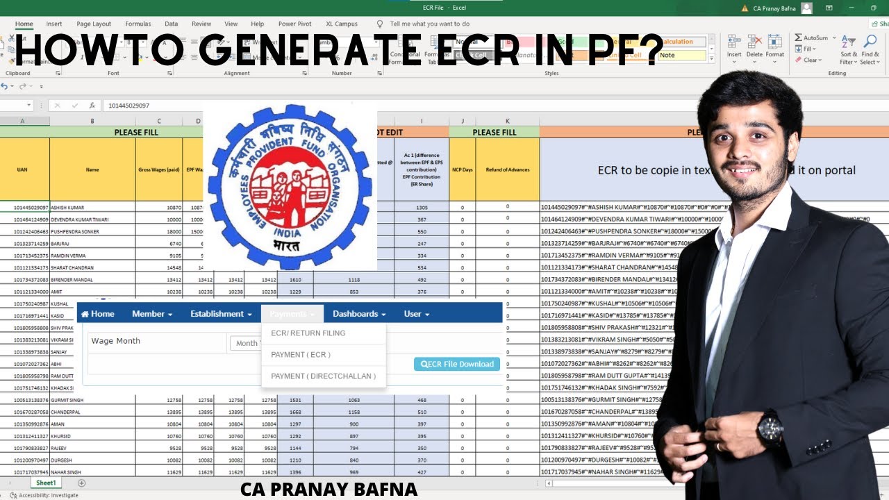 How To Generate ECR For PF Return Filing YouTube How To Generate ECR For PF Return Filing YouTube