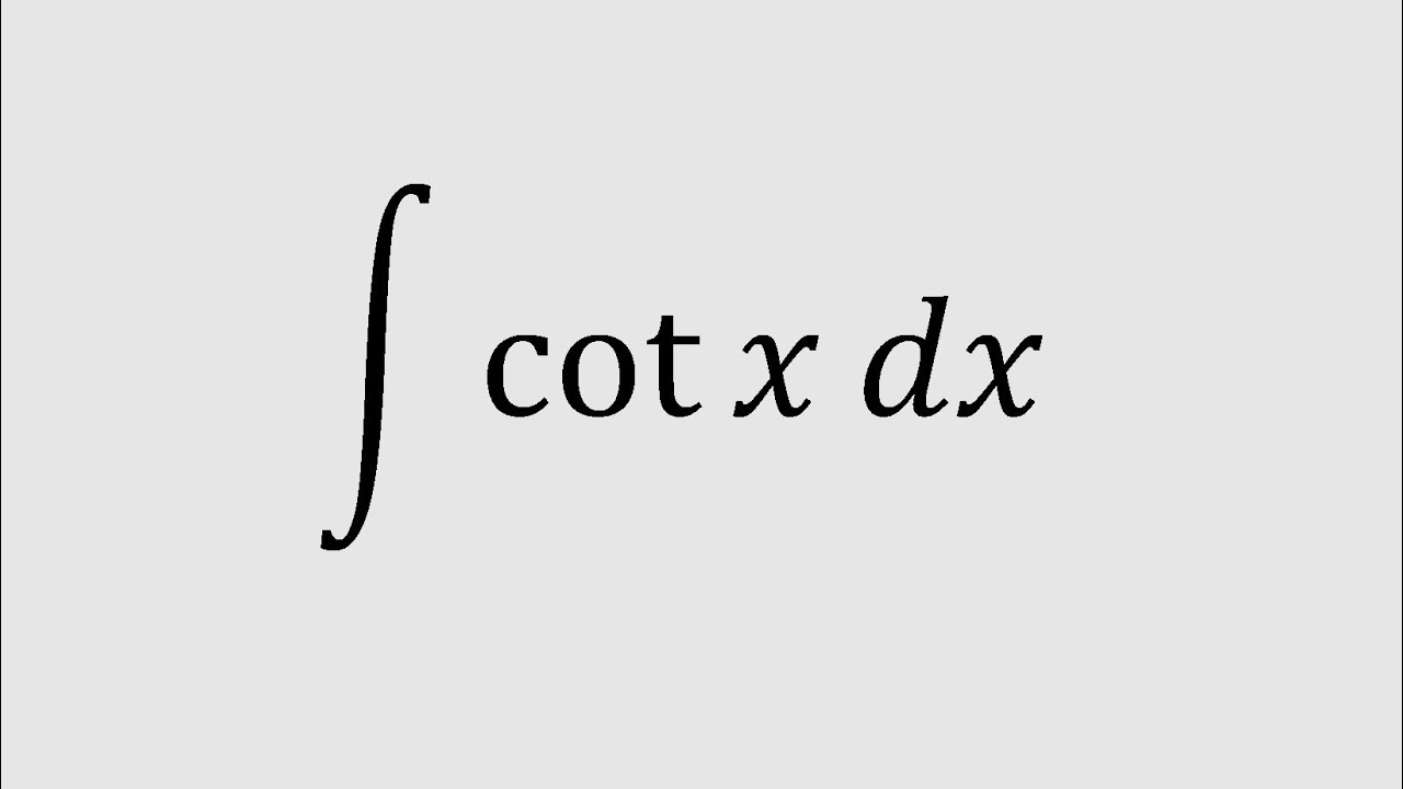 integral cotx dx || integrate cotx dx | Integral of cotx dx | integral ...