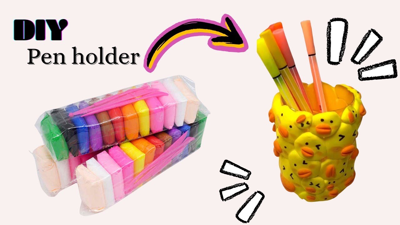 Pen Holder made from Super clay ‌‌‌‌|| DIY Pen Holder craft || craft ...