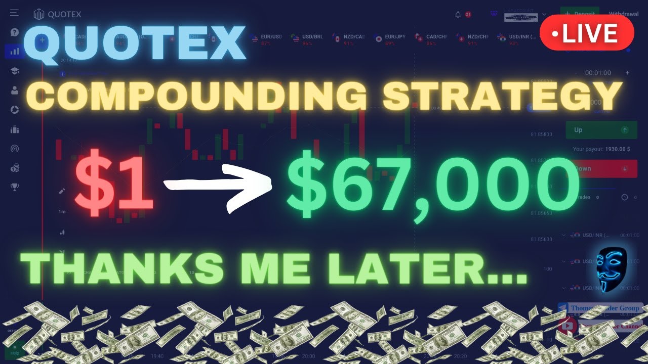 PROFIT $67,000 WITH $1 TRADING QUOTEX LIVE 2023 | QUOTEX COMPOUNDING STRATEGY TUTORIAL FOR ...