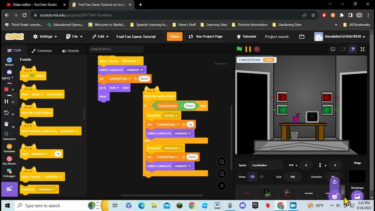 How to make a FNAF fan game in Scratch! Part 4 Cams P1 - YouTube