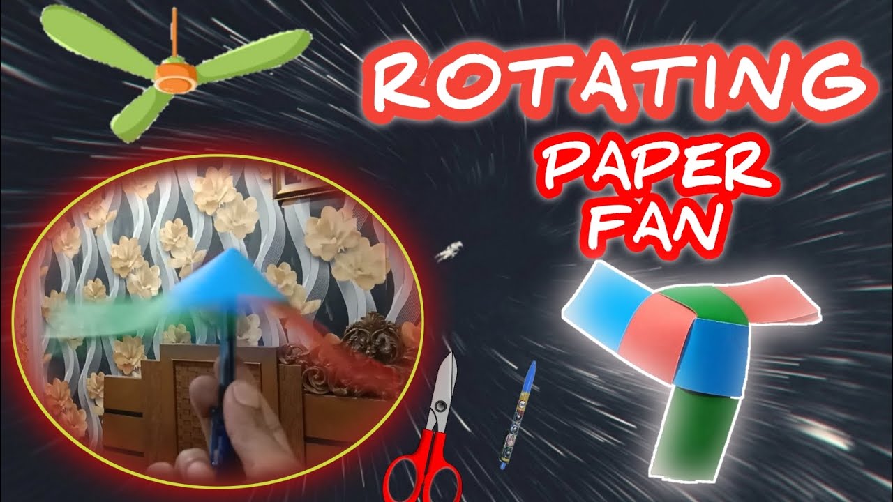 How to make a rotating paper fan origami | @madeeasy5898 - YouTube