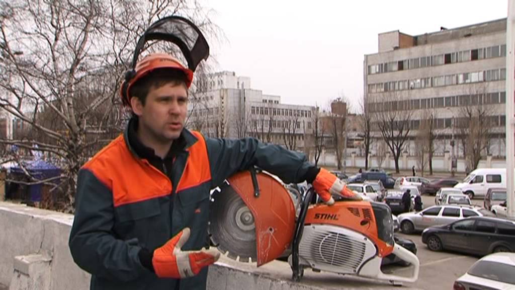 Бензорез STIHL TS700 в работе - YouTube