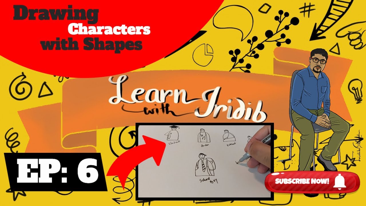 Learn with Tridib - How to draw different characters with simple shapes ...