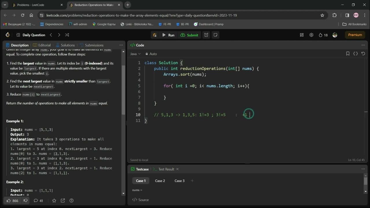 1887. Reduction Operations to Make the Array Elements Equal (Day 14) - YouTube