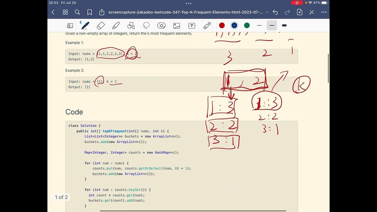 贾考博 LeetCode 347. Top K Frequent Elements - YouTube