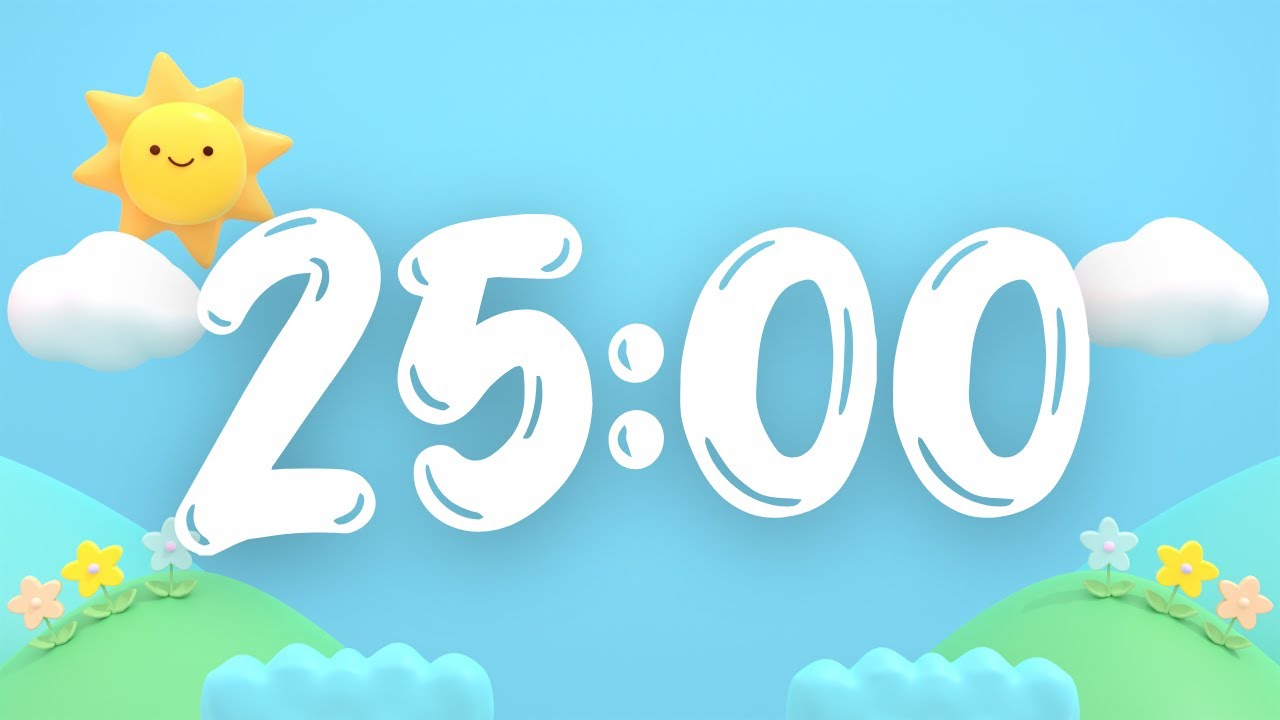 25 Minute Timer with Relaxing Music for Classroom Study and More - YouTube