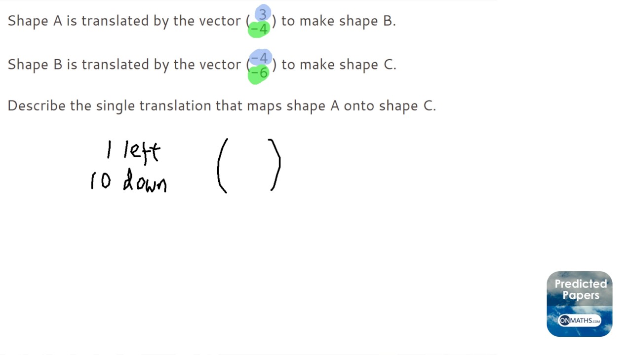 Geom G6 Find Single Translation From Two Translation Vectors - OnMaths ...