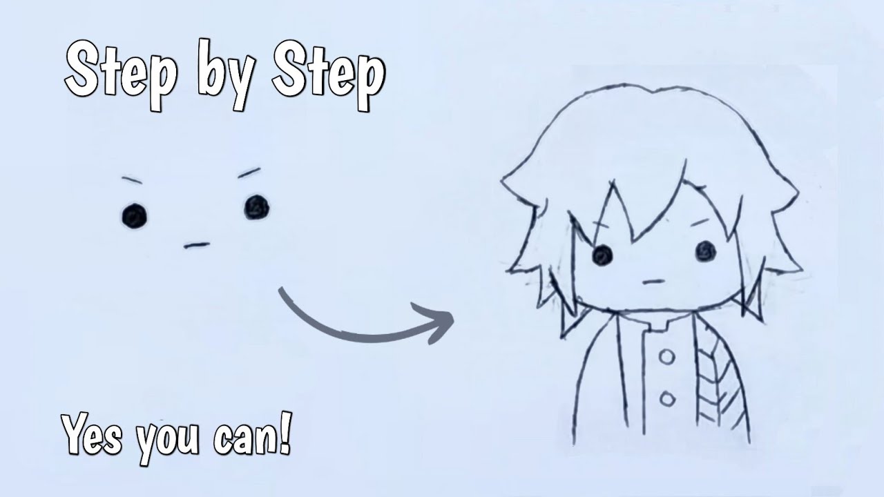 Giyu Tomioka - Easy Anime Drawing Tutorial - YouTube