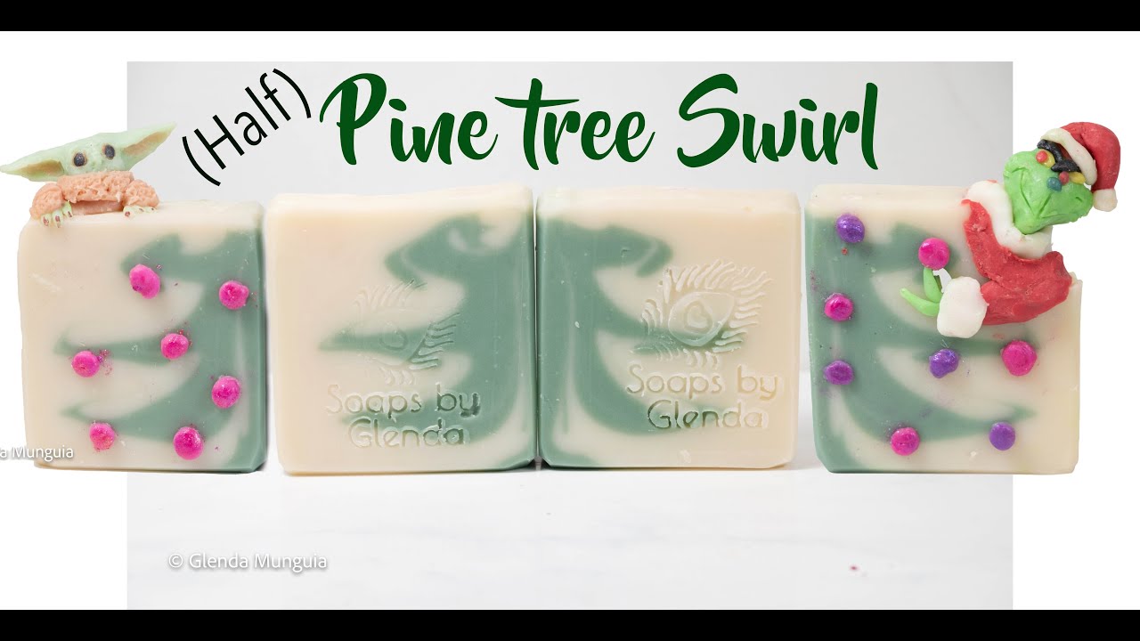 Pine tree swirl - Cold process soap - Grinch soap - YouTube
