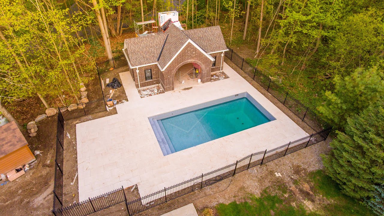 Swimming Pool Construction Video by Drone - YouTube