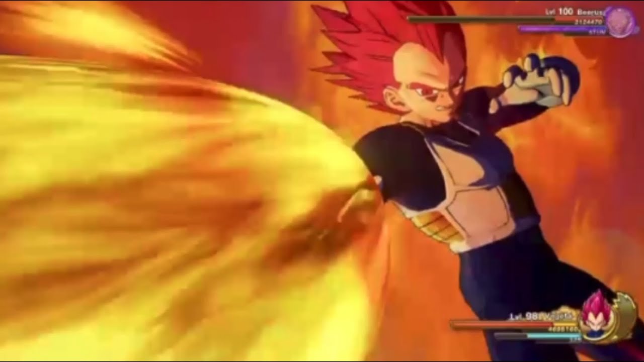 Dragon ball Z Kakarot SSG Vegeta (God Heat Flash Finish) vs Beerus DLC ...