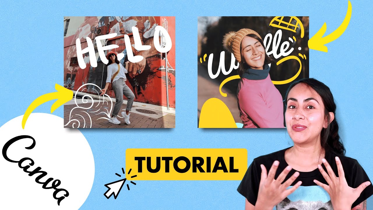Cómo poner DIBUJOS y textos EN UNA FOTO con Canva (Efecto 3D) | Canva Pro - YouTube