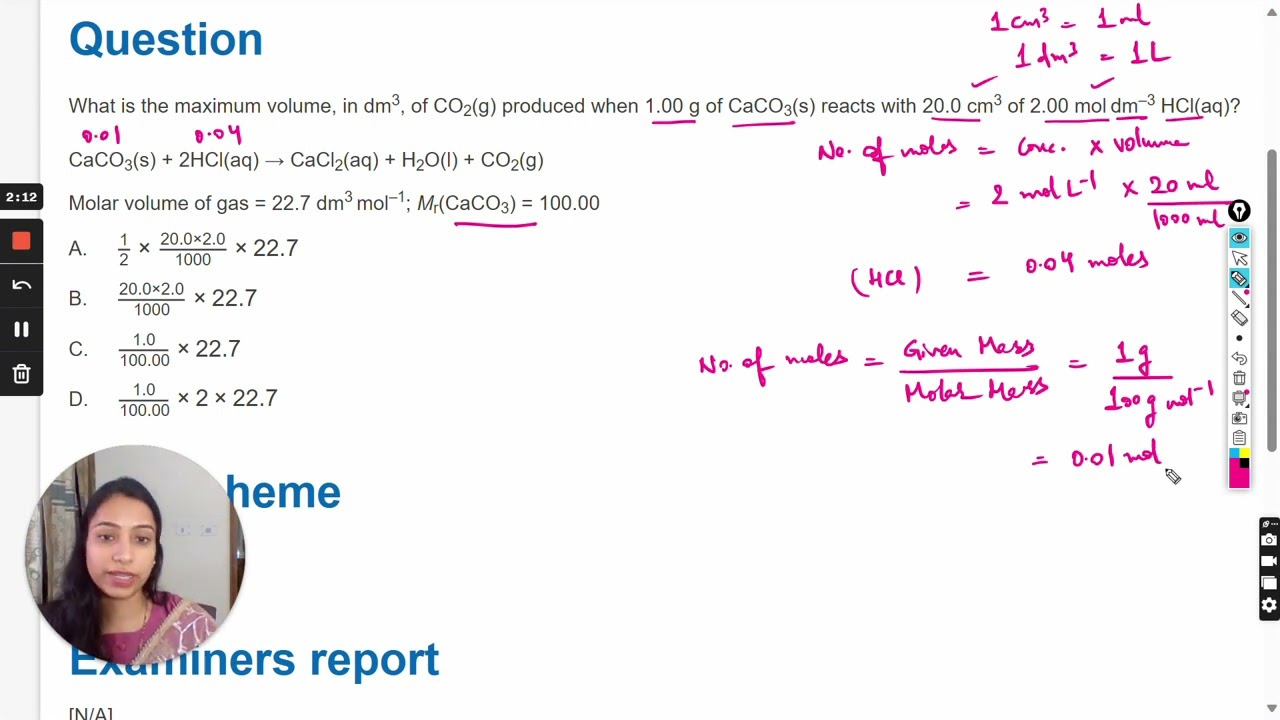 What Is The Maximum Volume In Dm3 Of CO2 g Produced When 1 00 G Of What Is The Maximum Volume In Dm3 Of CO2 g Produced When 1 00 G Of