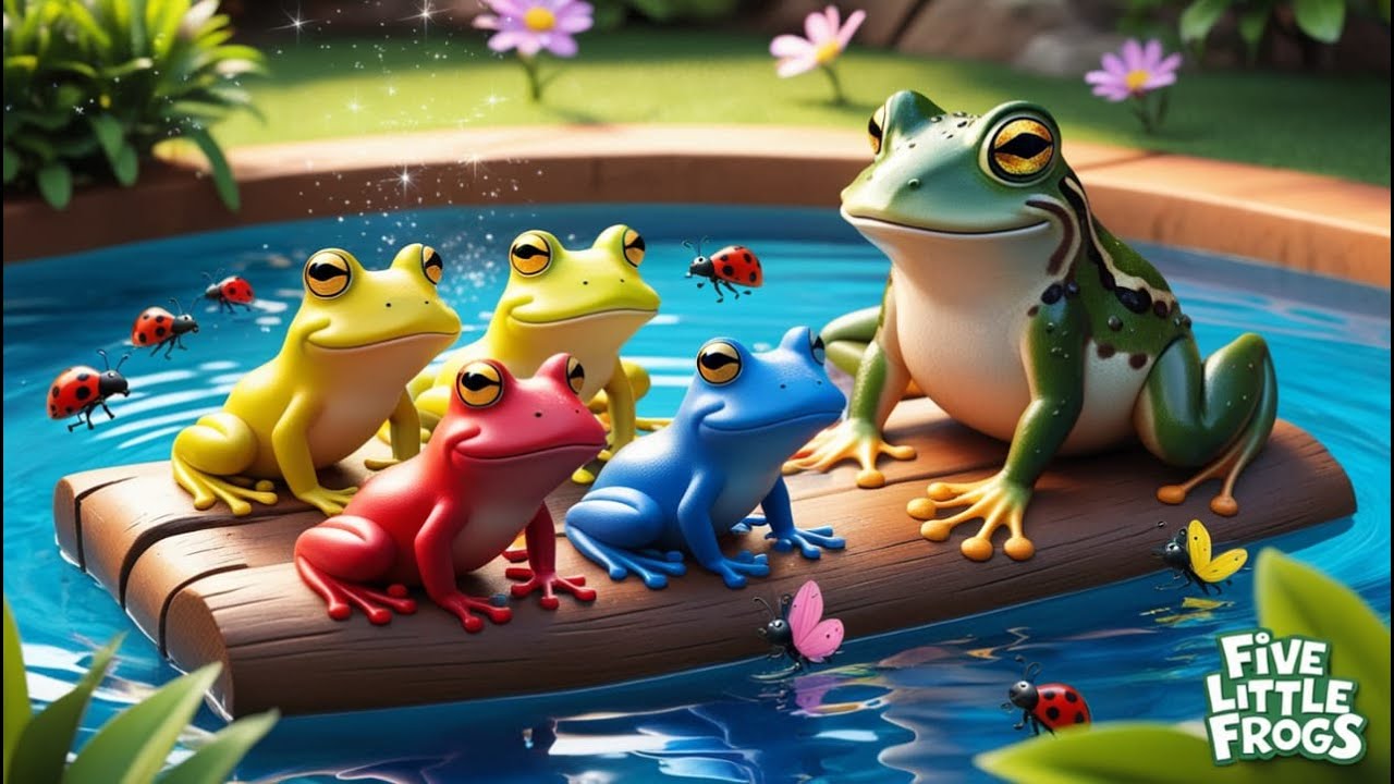 Five Little Frogs | Frogs Song | Nursery Rhymes | Kids Song - YouTube