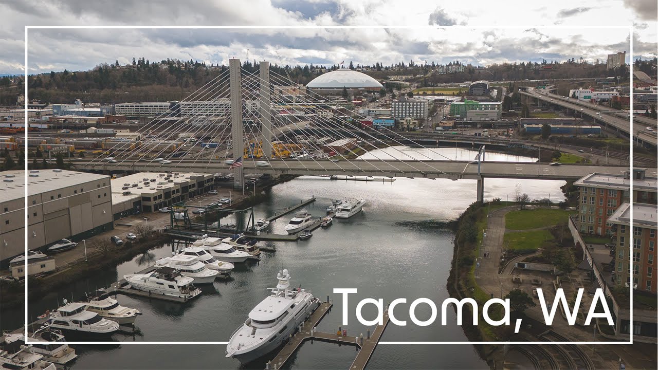 STUNNING Aerial Views of Tacoma Waterfront and Landmarks | DJI Mini 4 ...