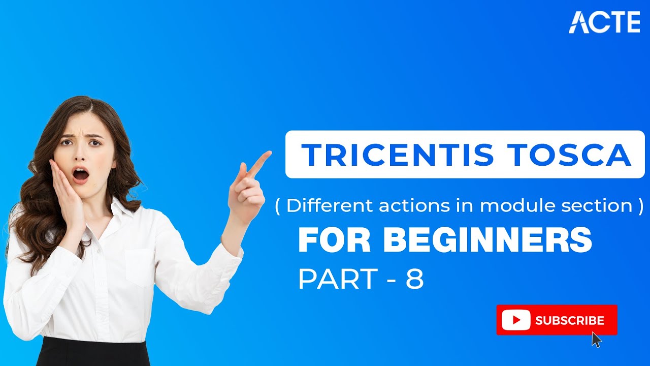 TRICENTIS TOSCA | Exploring Different Actions in the Module Section ...