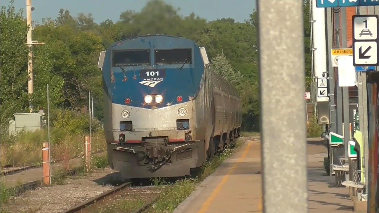 Amtrak Maple Leaf!! Amtrak 63/VIA 98 arriving and departing Niagara Falls August 24, 2024 - YouTube