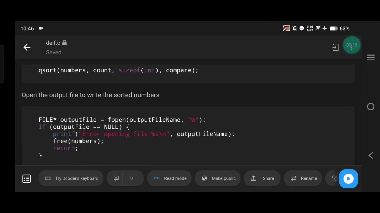 Sort Numbers in a File Using C | Ascending Order Sort & File Handling - YouTube