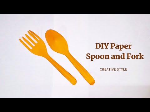 DIY Paper Cutlery (spoon and fork) || How to make a paper spoon and ...