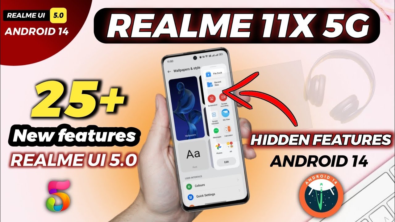Realme 11x 5G UI 5.0 Android 14 Hidden features | Realme 11x 5G New ...